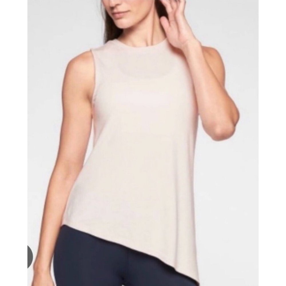 Athleta Pink Asymmetrical Sleeveless Tank - Gem